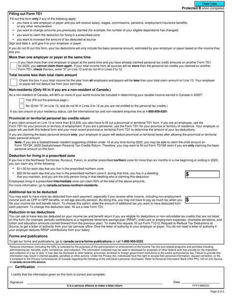 Form TD Fill Out Sign Online And Download Fillable PDF Canada Templateroller