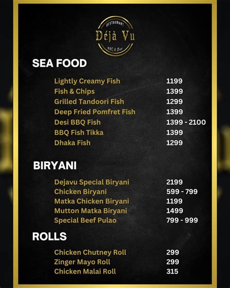 Deja Vu Restaurant Bbq And Grill Best Restaurants In Pakistan Menus
