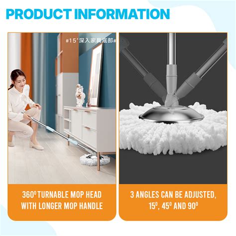 Borong365 360° Spin Mop Set Cleaning Tool Wheel Bucket Microfiber Mop