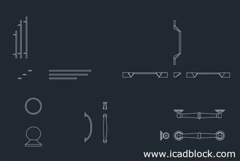 Cabinet Handle Cad Block In Plan And Elevation Icadblock