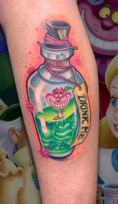 Alice In Wonderland Drink Me Bottle Tattoo