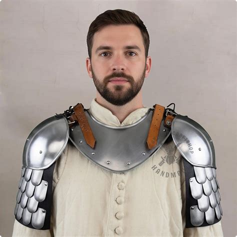 Steel Knight Pauldrons With Scale Armor Renfaire Costume Reenactment