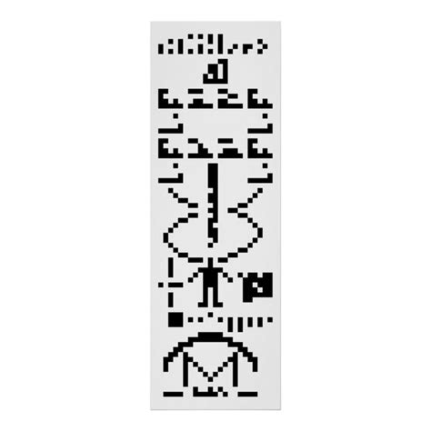 Arecibo Binary Message 1974 Poster Zazzle Messages Custom Posters Coded Message