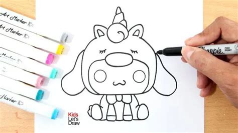 آموزش نقاشی به کودکان لباس تکشاخ یونیکورن