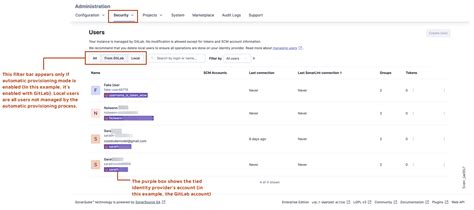 retrieving and viewing user accounts sonarqube server documentation