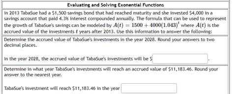 Solved Evaluating And Solving Exonential Functions In 2013