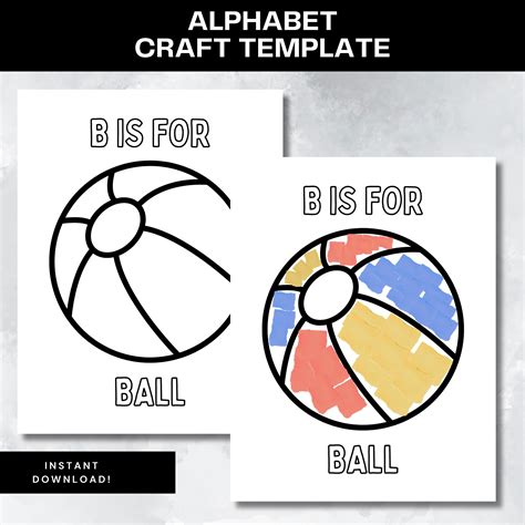 Ball Craft Template B Is For Alphabet Coloring Page Printable Abc