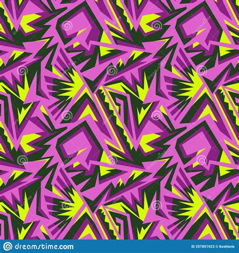 Seamless Abstract Urban Pattern With Curved Geometry Elements Stock Illustration Illustration