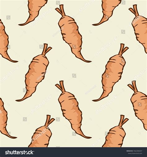 Cassava Flat Design Seamless Pattern Vector Stock Vector Royalty Free