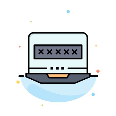 Laptop Computer Lock Security Abstract Flat Color Icon Template