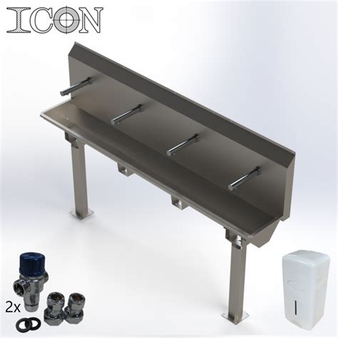 Four Station Sink With Infrared Sensor Taps Icon Engineering Wisbech Cambridgeshire