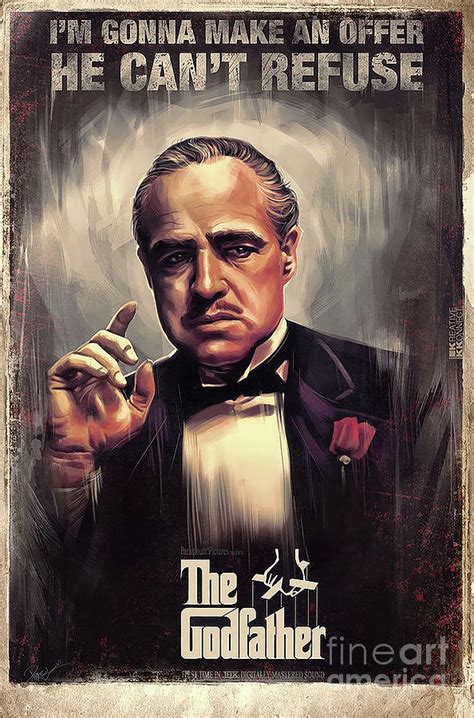 The Godfather Poster Marlon Brando Classic Movie Digital Art By Awesome