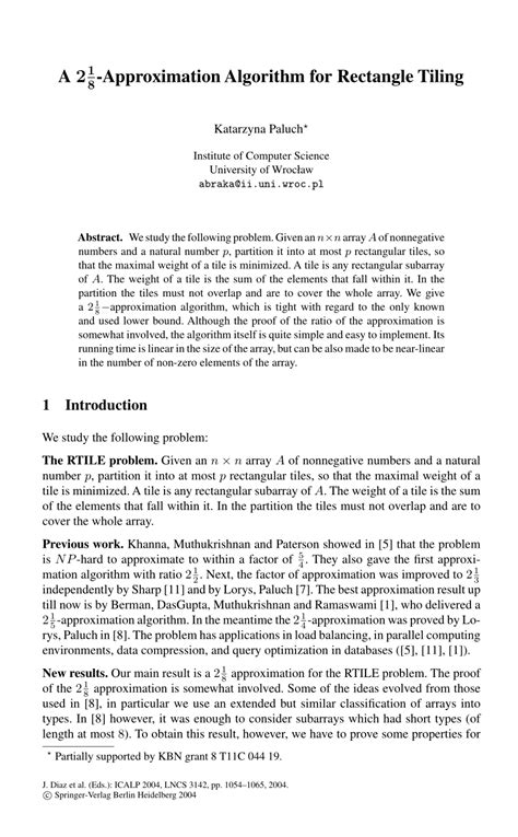 Pdf A 218 Approximation Algorithm For Rectangle Tiling