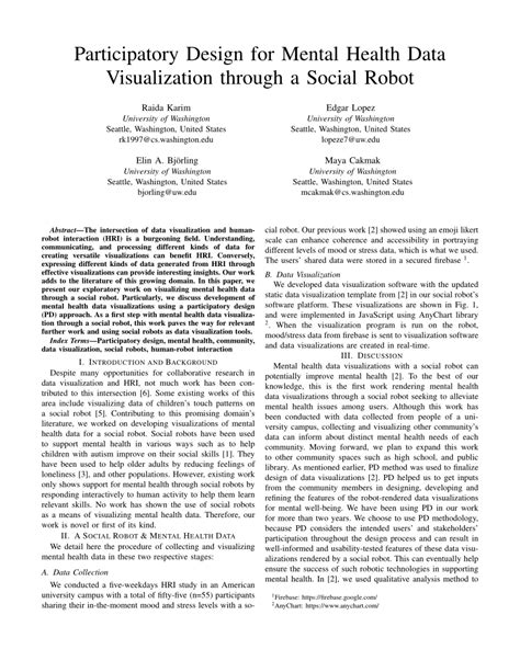 Pdf Participatory Design For Mental Health Data Visualization On A