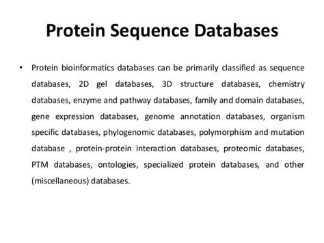 Proteins databases