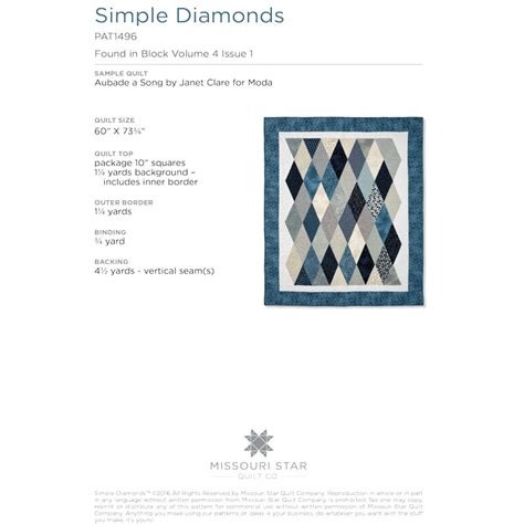 Simple Diamond Quilt Pattern By Missouri Star Missouri Star Quilt Co Wholesale