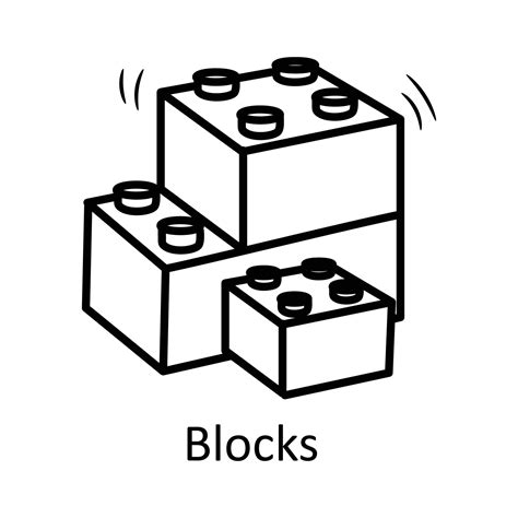 Blocks Vector Outline Icon Design Illustration Toys Symbol On White Background Eps 10 File