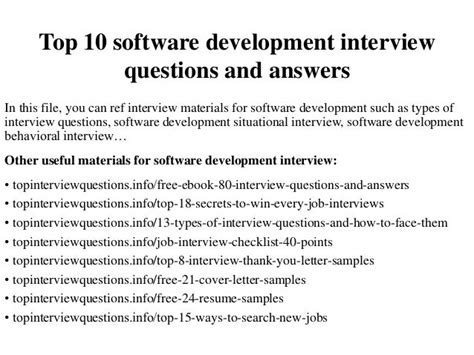 Top 10 Software Development Interview Questions And Answers