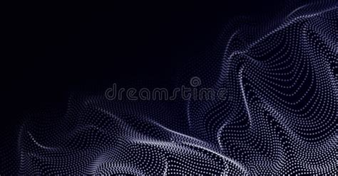 Wave Design Element Array Of Glowing Dots Wave Shape Floating Stock