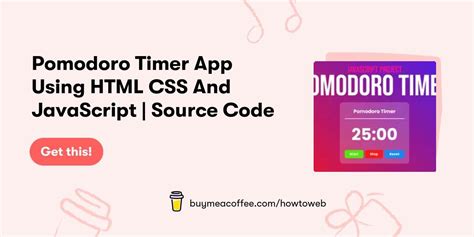 Pomodoro Timer App Using Html Css And Javascript Source Code