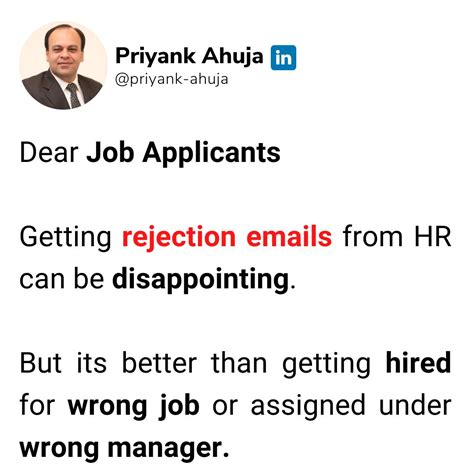 Rejection In Job Interviews Working With Wrong Manager Follow Priyank Ahuja Linkedin For