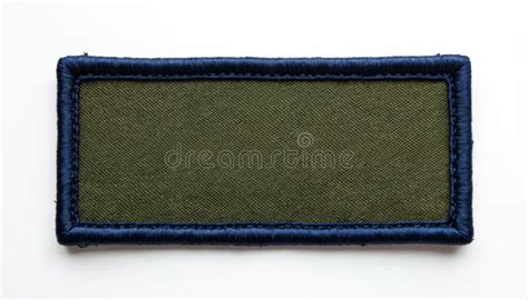 Blank Olive Green Military Patch Ready For Text Navy Blue Border