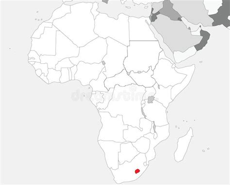 National Map Of Lesotho Inside African Continent Stock Illustration Illustration Of Lesotho