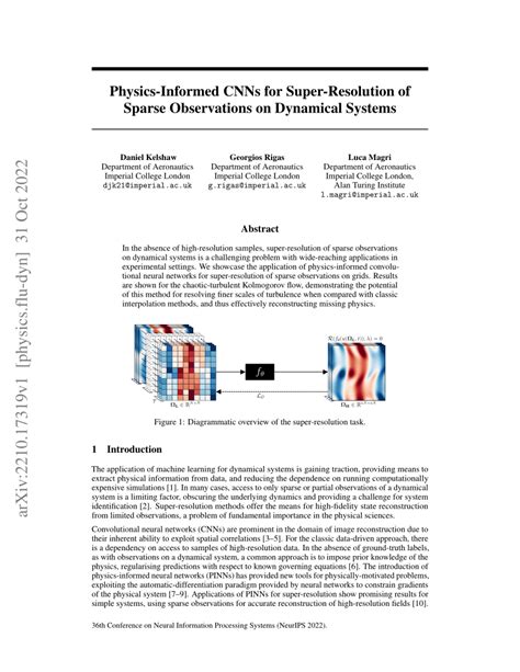 Pdf Physics Informed Cnns For Super Resolution Of Sparse Observations On Dynamical Systems