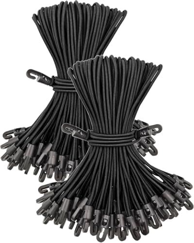 Binckin Small Bungee Cords With Hooks 10 Inch 100 Pcs Short Bungees