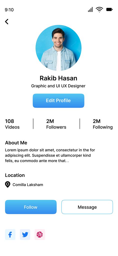 User Profile Design On Behance
