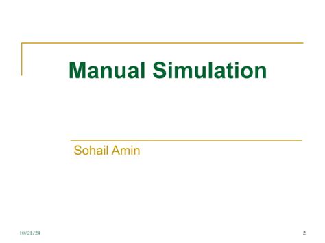Single Server Single Queue System Manual Simulation Ppt