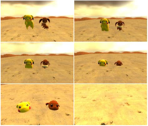 Pikachu And Eevee In Quicksand By Brightstar40k On Deviantart