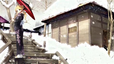 Anime Girl Winter Kimono Live Wallpaper Moewalls