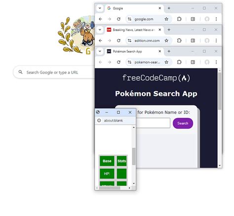 how to set minimum window size build a pokémon search app html css