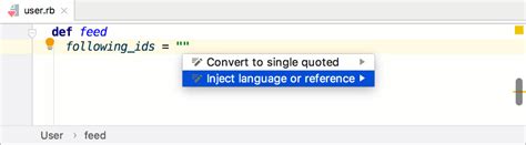 Language Injections Rubymine Documentation
