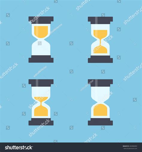Sandglass Flat Icons Vector Sandglass Animation Stock Vector Royalty