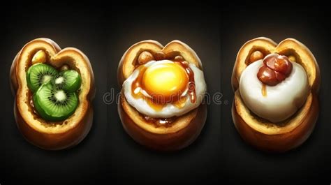 Sweet Bread Trio Stock Illustration Illustration Of Yummy 367680075