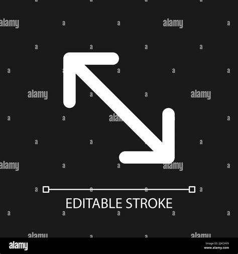 expand pixel perfect white linear ui icon for dark theme stock vector