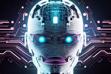 Premium Photo An Ai Generated Illustration Of A Robotic Head Surrounded By Binary Codes On