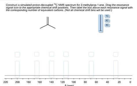 Solved Construct a simulated proton-decoupled C NMR spectrum | Chegg.com