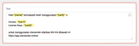 Variable Dalam Pesan Docs Starsender V3