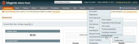Magento Events Manager User Guide