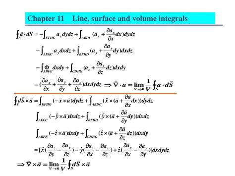 Ppt Chapter 11 Line Surface And Volume Integrals Powerpoint