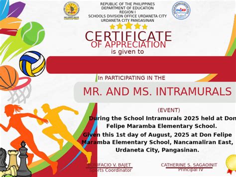 School Based Intrams Certificate Pdf