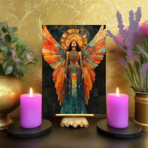 Pistis Sophia Divine Wisdom Prayer Altar Card Gnostic Goddess Stained Glass Art 5x7 Print Etsy