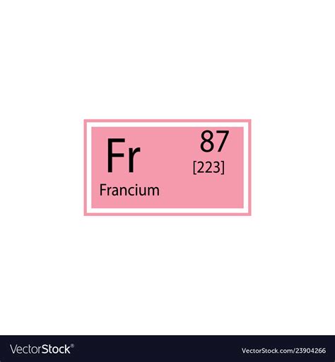 Periodic Table Element Francium Icon Royalty Free Vector