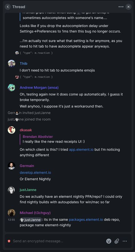 thread includes messages from main timeline · issue 21613 · element hq