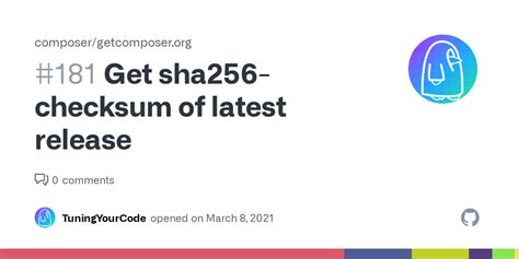 Get Sha256 Checksum Of Latest Release · Issue 181 · Composer