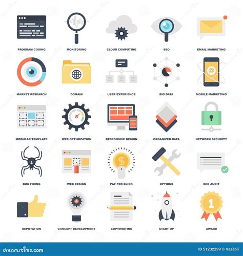 seo and development stock vector illustration of copywriting 51232299