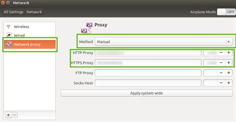 setting up proxy in ubuntu
